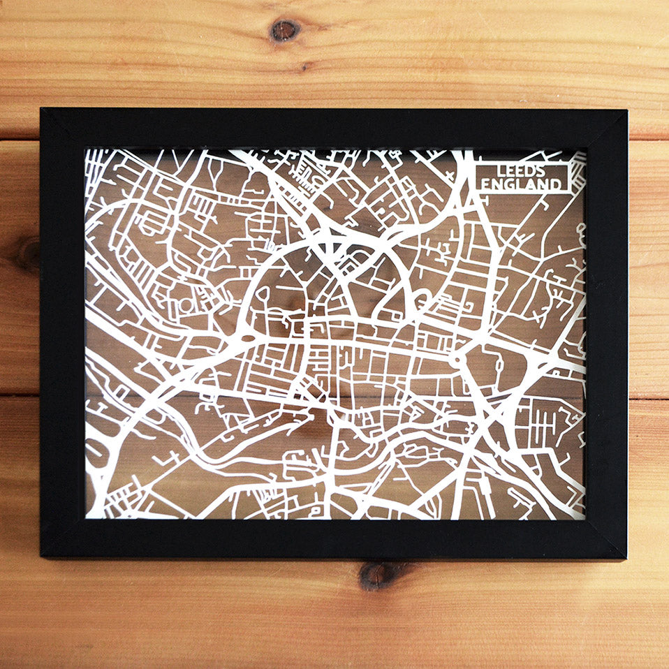City Map Art | Leeds England | Papercut Map | Ta Muchly