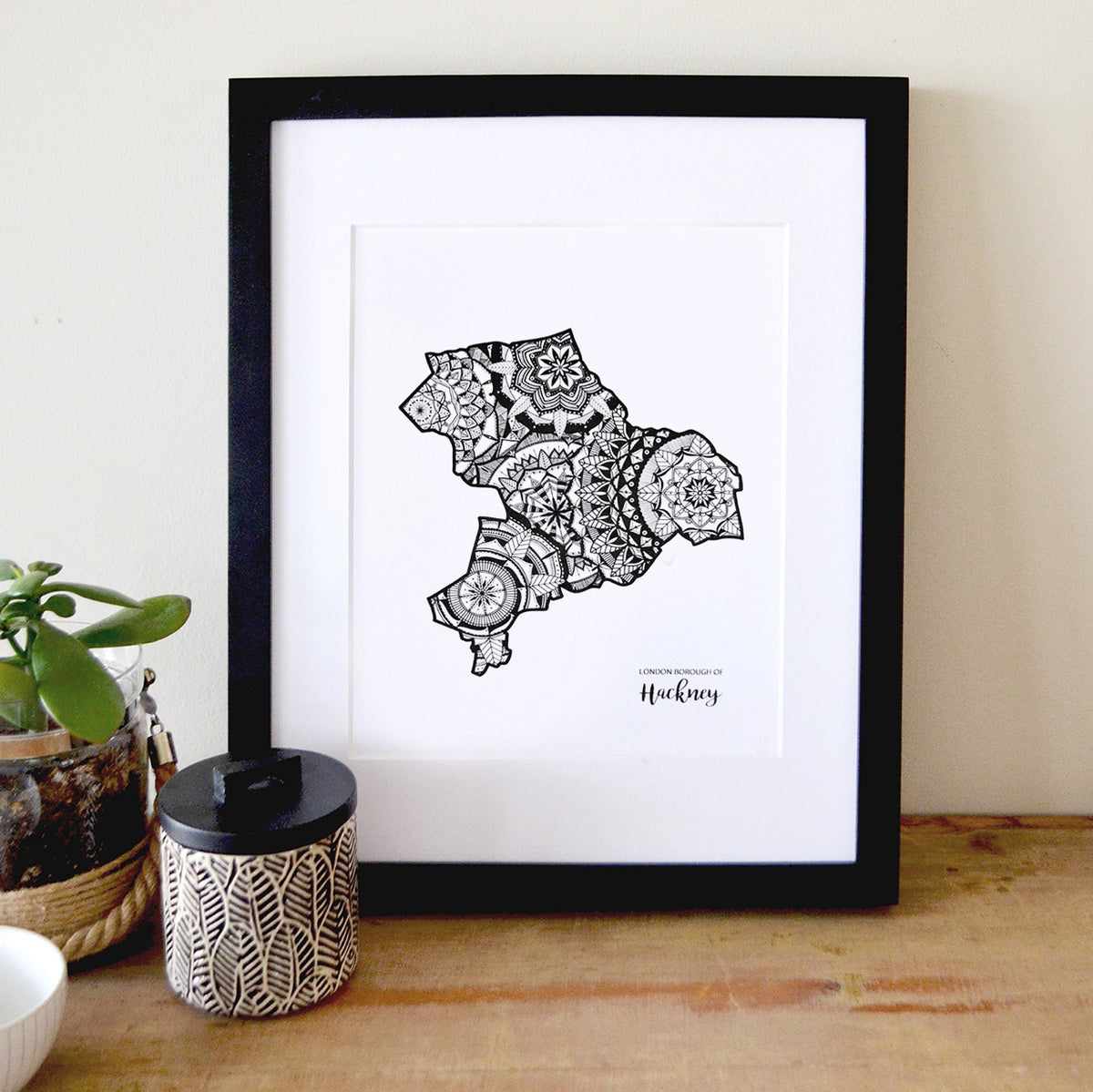 City Map Art | Borough of Hackney London UK | Ta Muchly