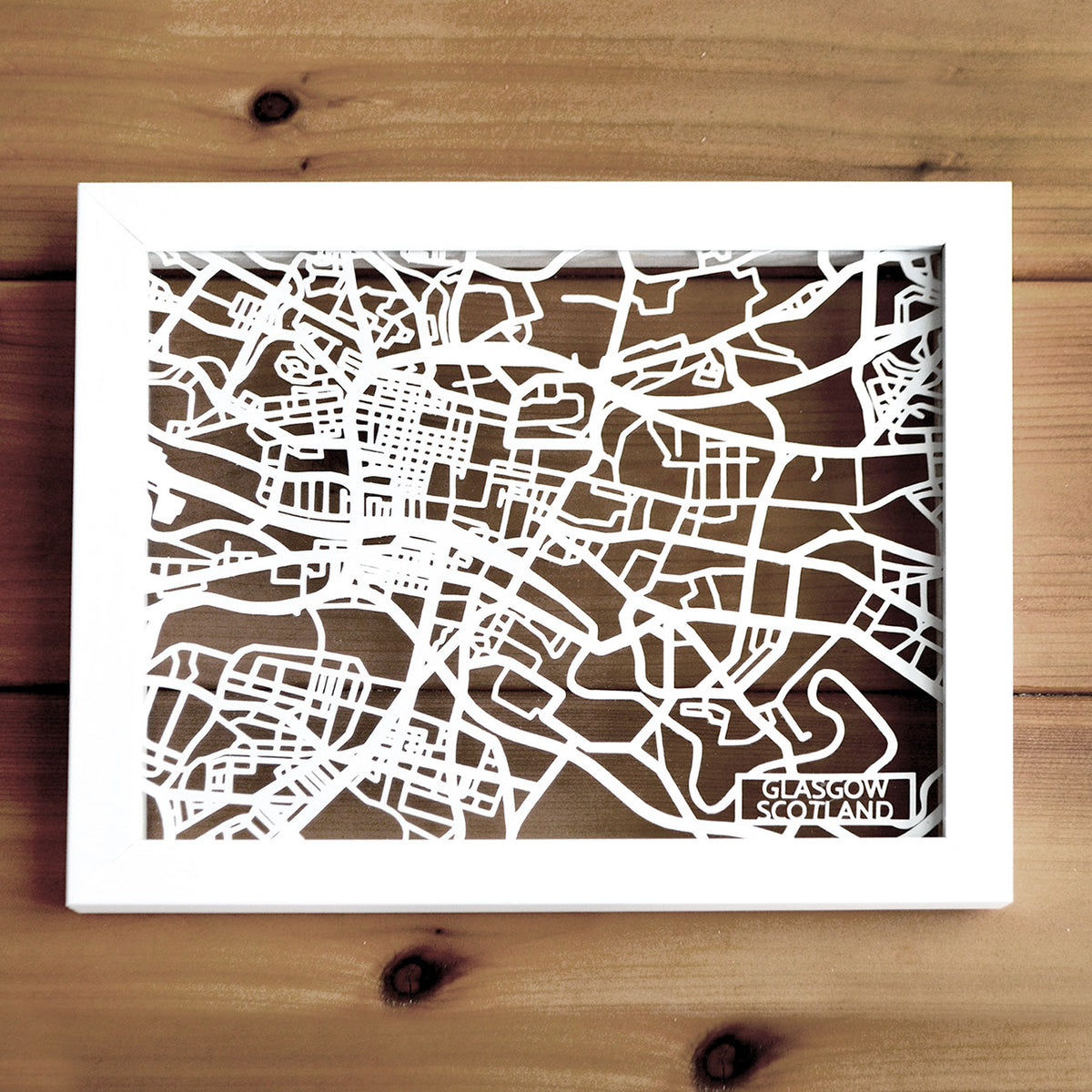 City Map Art | Glasgow Scotland | Papercut Map | Ta Muchly